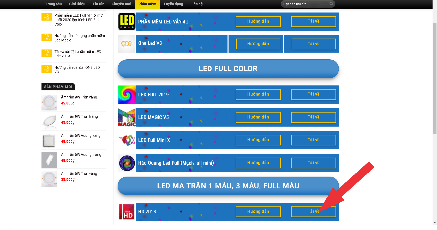 Tải và cài đặt phần mềm HD 2018 - Đèn Led Phương Linh
